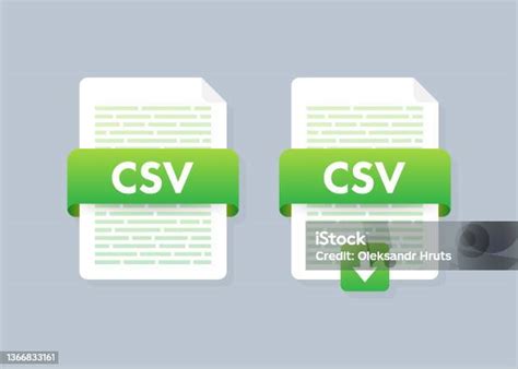 노트북 화면에 버튼을 Csv 다운로드 다운로드 문서 개념입니다 파일을 Csv 레이블 및 화살표 표지판 벡터 일러스트입니다 개념에