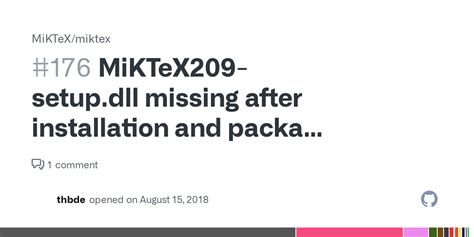 MiKTeX209 Setup Dll Missing After Installation And Package Update Issue 176 MiKTeX Miktex
