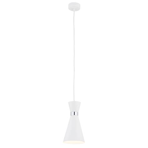 Luminosa Lukka Dome Pendant Ceiling Light White Structure Chrome