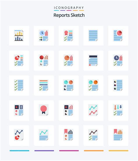 Free Vector Creative Reports Sketch 25 Flat Icon Pack Such As Page