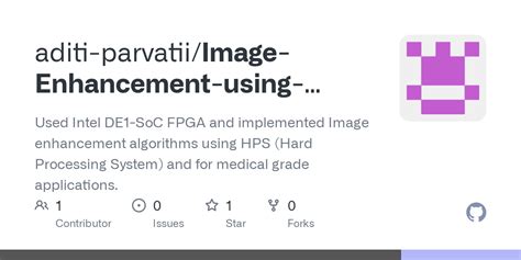 Github Aditi Parvatiiimage Enhancement Using Fpga And Hps Used Intel De1 Soc Fpga And