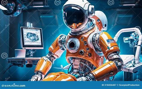 Advanced Humanoid Robot In Lab Stock Image Image Of Future Computer 318456487