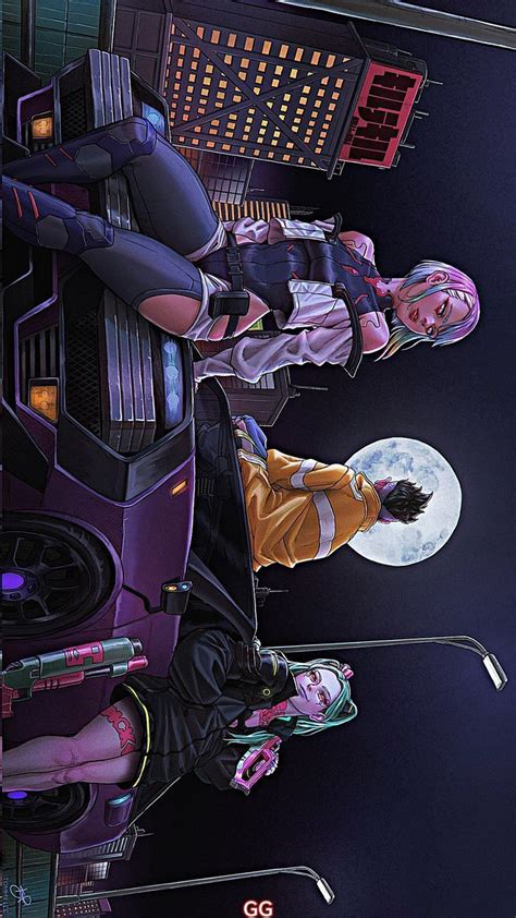 Cyberpunk Edgerunners Lucy x David x Rebecca Cidade cyberpunk Desenhos de anime Estúdio de