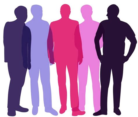 Силуэт людей на белом фоне Премиум векторы