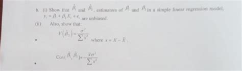 solved b i show that β 1 and β 2 estimators of β1 and β2