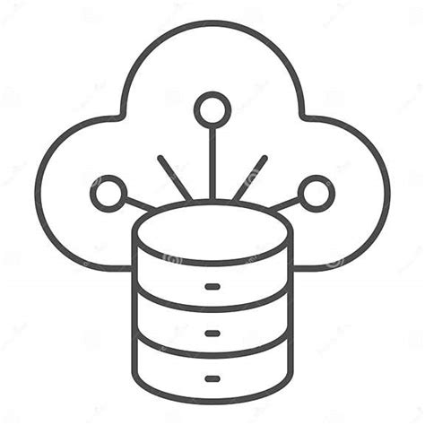 Disks Array Cloud Storing Thin Line Icon Data Sharing Concept Vector