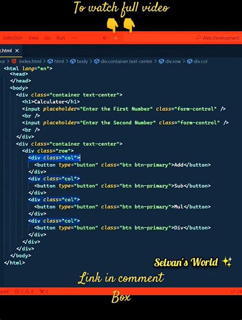 How To Create Buttons Linearly In A Row Html Coding Programming Calculator Codingcreator