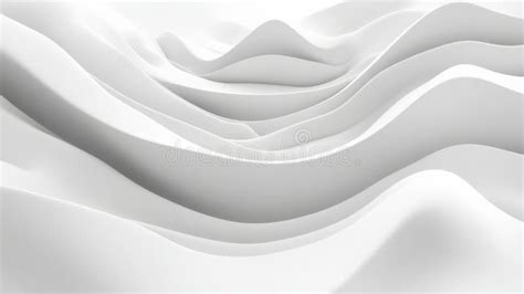 A Minimalist 3d Wave Pattern In Grayscale With Soft Flowing Curves