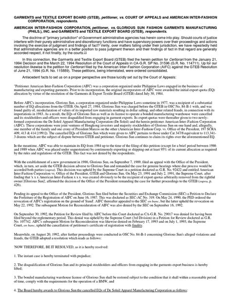 Garments And Textile Export Board Pdf Mandamus Injunction