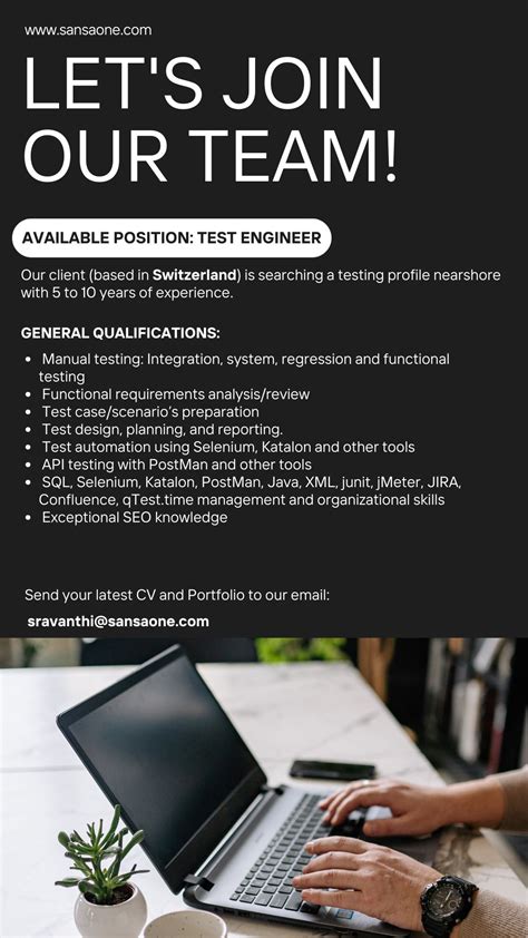 Sravanthi D On Linkedin Hiring Tester Switzerland