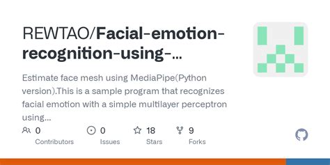 GitHub REWTAO Facial Emotion Recognition Using Mediapipe Estimate Face Mesh Using MediaPipe