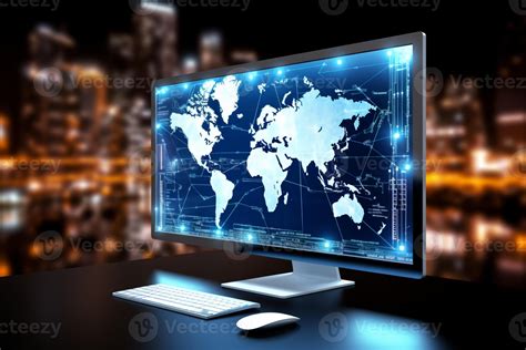 a background on the computer screen features network connection