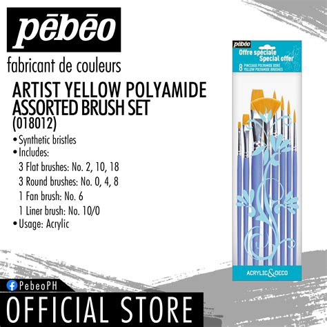 Pebeo Artist Yellow Polymide Assorted Brush Set 951170 Lazada Ph