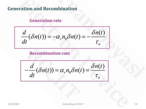 Generation And Recombination Related To Carrier Transport Pdf
