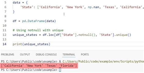 Pandas Unique Values In Column Without Nan In Python