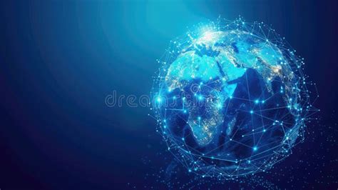 Global Network Connection Abstract Illustration Of A Technology Data Network Surrounding Planet