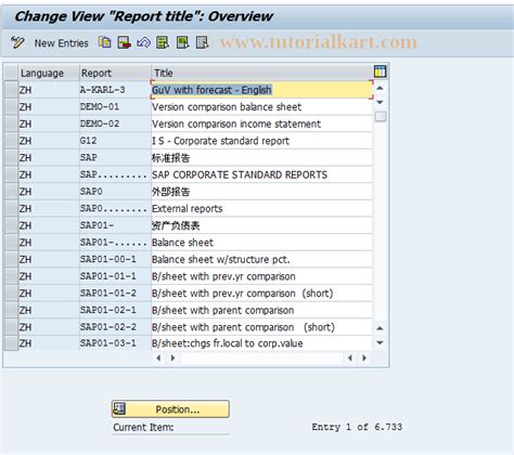 OC SAP Tcode C FI LC Table T T