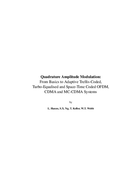 Pdf Quadrature Amplitude Modulation From Basics To Adaptive Trellis