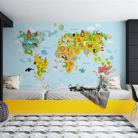 3d World Map Wall Paper Large Photo Mural Wallpapers Roll