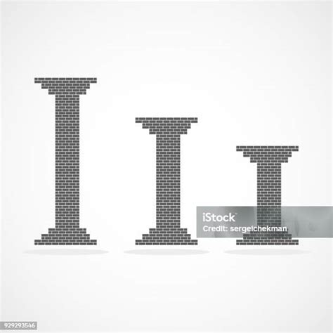 Kolom Batu Bata Antik Ilustrasi Vektor Ilustrasi Stok Unduh Gambar Sekarang Arsitektur