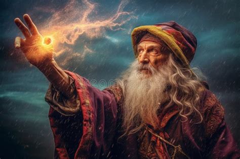Wizzard Doing Magic Illustration Of A Wizard Immersed In The Act Of Casting A Spell Ai