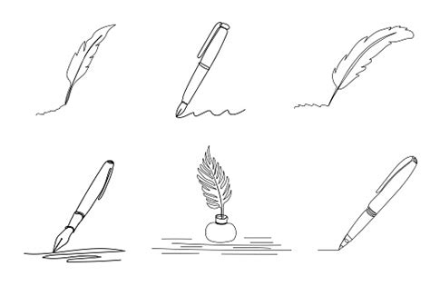 연속 빈티지 길 펜 쓰기 현대 단일 라인 드로잉 그래픽 디자인 흰색 배경에 고립 된 간단한 서예 벡터 일러스트 레이 션의 세트