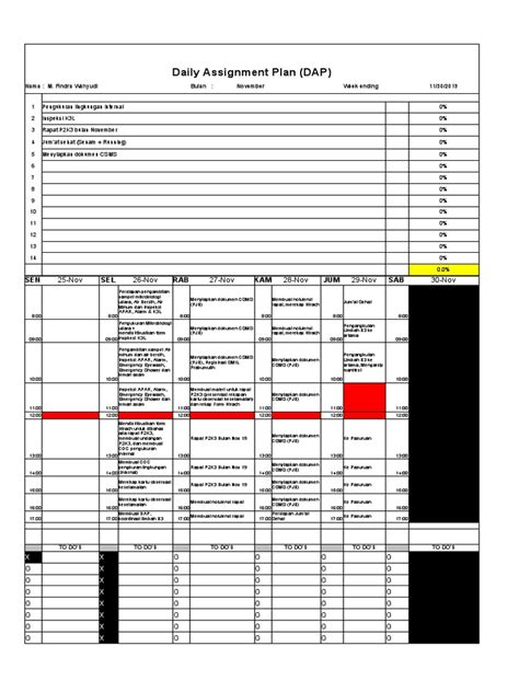 Daily Assignment Plan Pdf