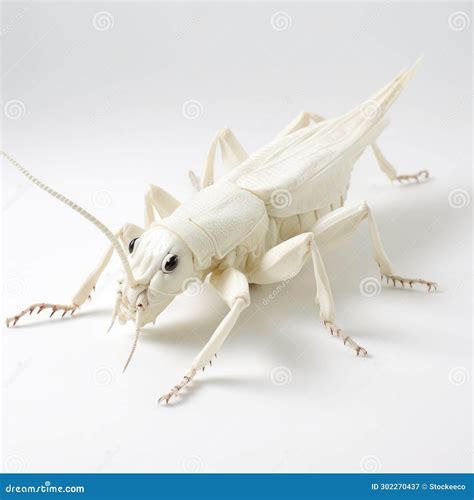 White Paper Grasshopper In Bio Art Ssaku Hanga And Mori Kei Style