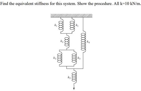 Solved Find The Equivalent Stiffness For This System Show