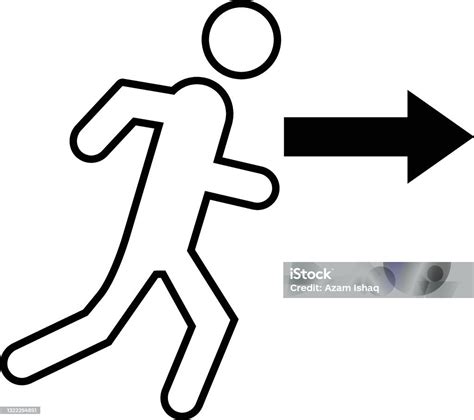 화재 출구 개념 출입구 표지판 벡터 오른쪽 아이콘 디자인에 안전한 방법 흰색 배경에 구조 응답 기호 0명에 대한 스톡 벡터 아트 및 기타 이미지 Istock