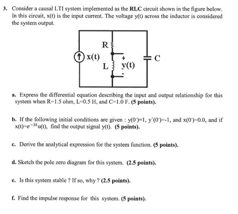 solved consider a causal lti system implemented as the rlc