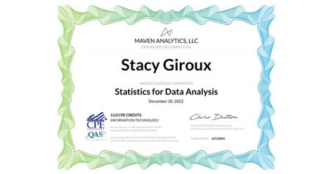 Stacy Giroux On Linkedin Statistics For Data Analysis • Stacy Giroux • Maven Analytics