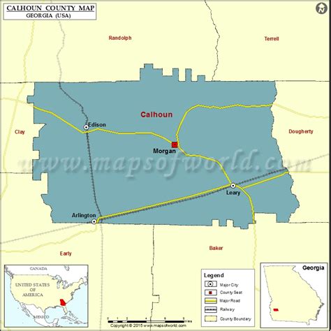 Calhoun County Map Map Of Calhoun County Georgia