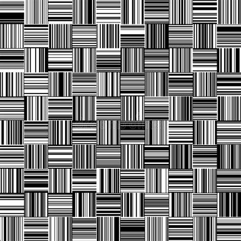 Seamless Black And White Straight Vertical And Horizontal Variable Width Stripes Stock Vector