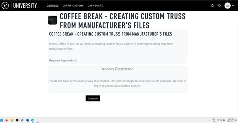 access restricted troubleshooting vectorworks community board