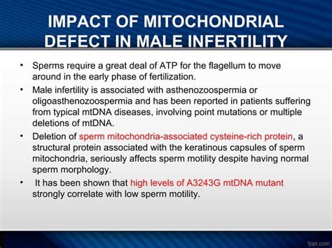 Mitochondrial Inheritance In Man Ppt Infertility Reproductive Health