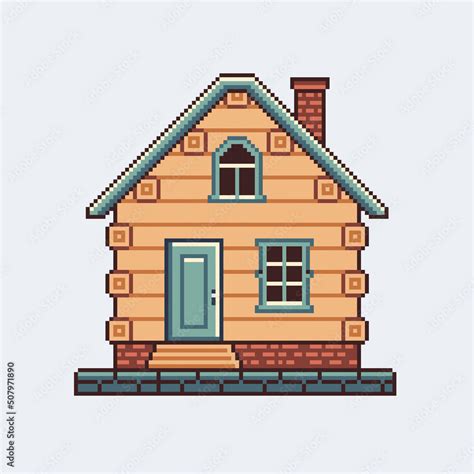 Wooden House Pixel Art Cozy Log Cabin 8 Bit Sprite Game Development