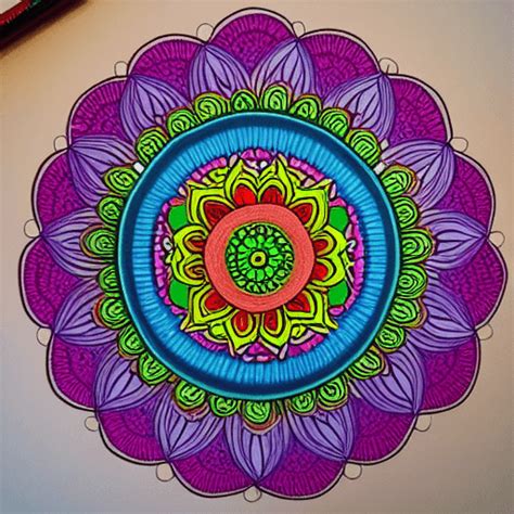 Colorful Flower Mandala Art · Creative Fabrica