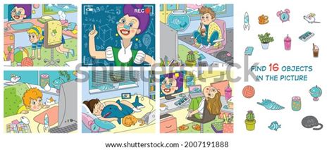 Distance Learning Online Math Lesson Find Stock Vector Royalty Free Shutterstock