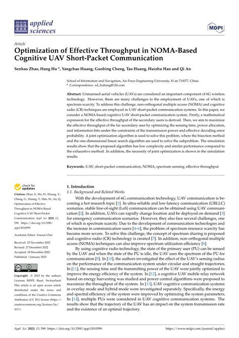 pdf optimization of effective throughput in noma based cognitive uav short packet communication