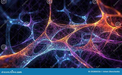 Artificial Intelligence In The Form Of A Glowing Neural Network On A Dark Background Brain