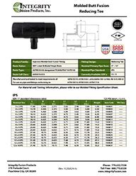 12 Ips X 12 Ips X 10 Ips Butt Fusion Reducer Tee Dr11 Hdpe Supply