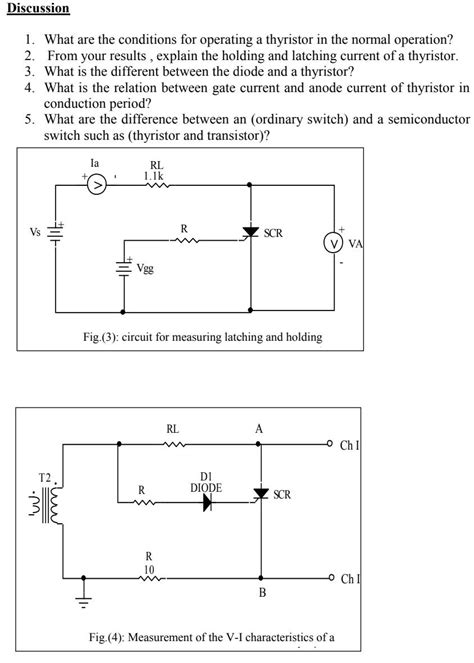 Solved Experiment 1 Characteristics Of The Thyristor
