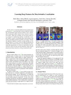 Learning Deep Features For Discriminative Localization Learning Deep