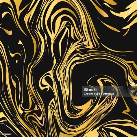 검정과 금 대리석 질감 추상적인 배경 액체 흐름 효과 배경 막입니다 수채화 그림 얼룩 마블 표면 벡터 일러스트입니다 검은색에 대한 스톡 벡터 아트 및 기타 이미지 Istock