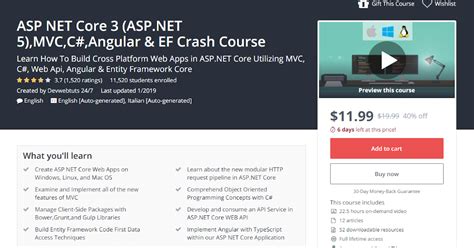 FREE COURSE UDEMY ASP NET Core ASP NET MVC C Angular EF Crash Course Google Driver