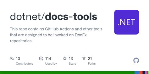 Github Dotnetdocs Tools This Repo Contains Github Actions And Other Tools That Are Designed