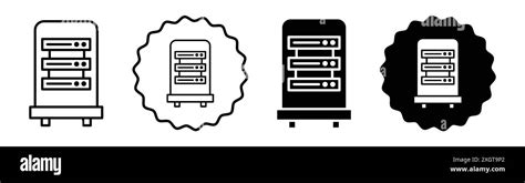 Server Rack Icon Logo Sign Vector Outline In Black And White Color Stock Vector Image And Art Alamy