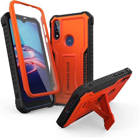 ExoGuard For Moto E Case Rubber Shockproof Full Body Cover Case Built In Screen Protector And
