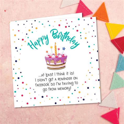 Facebook Reminder Birthday Greeting Card B12 The Paperlane